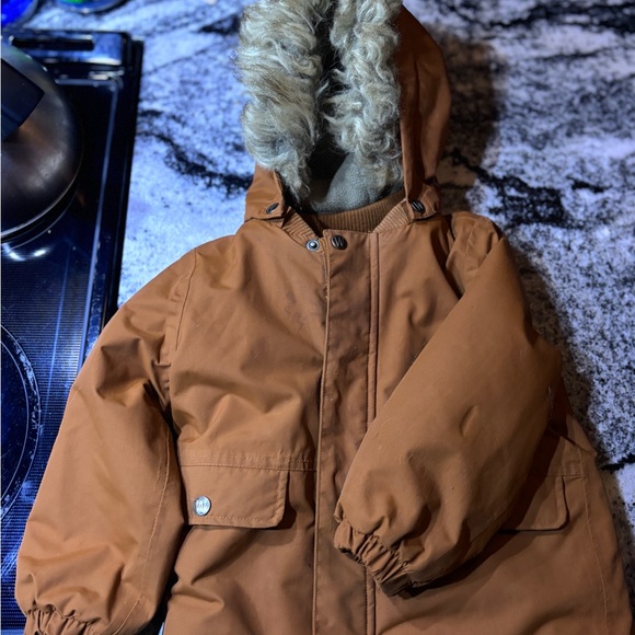 Wheat | Jackets & Coats | 2t Burnt Orange Hooded Jacket With Faux Fur ...